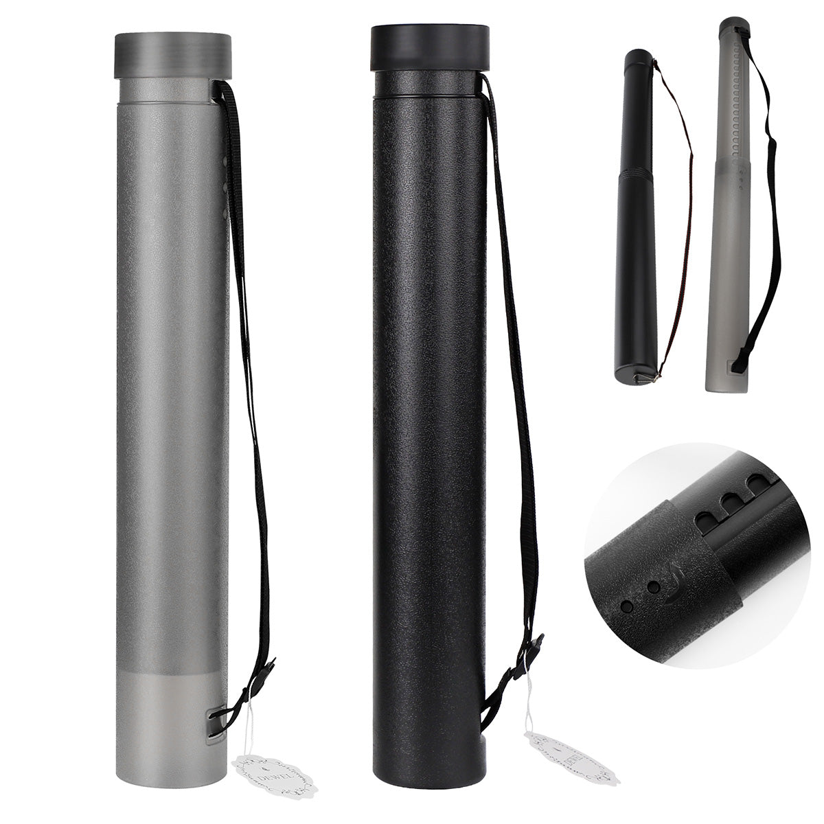 DEWEL 2 Pack Telescoping Poster Tubes Waterproof Document Storage Case ...